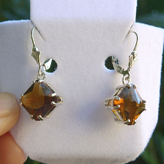Satya Center Citrine Magician Stone Hanging Earrings