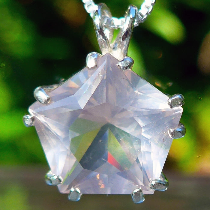 Rosy Quartz Star of Venus Pendant